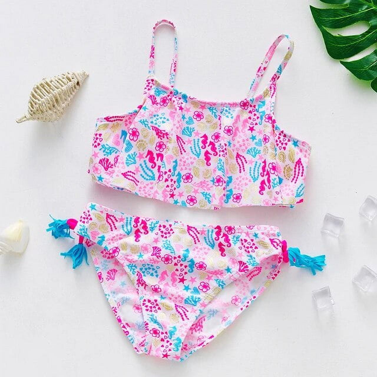 1~14Y Girls Swimsuit Girls swimwear Two pieces Kids Bikini set Biquini ...