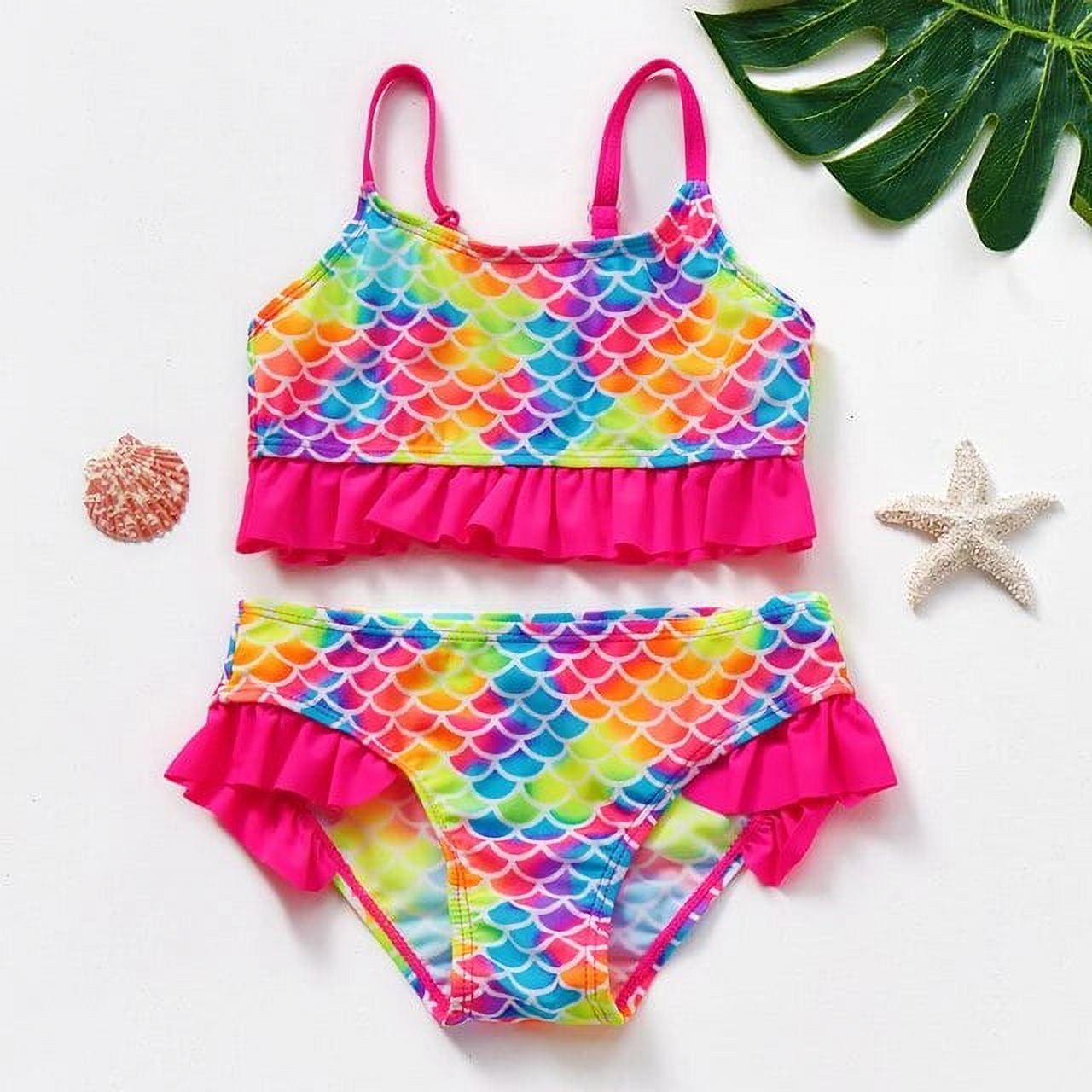 1~14Y Girls Swimsuit Girls swimwear Two pieces Kids Bikini set Biquini ...