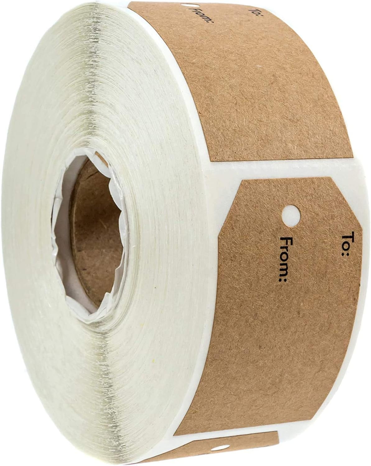 1.15" x 2" Natural Brown Kraft to and from Gift Tag Stickers / 500 ...