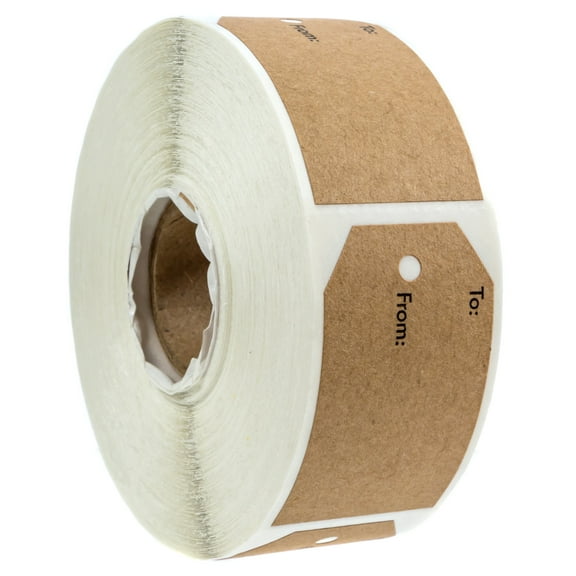 Gift Tag Stickers, Christmas Gift Stickers Brown Kraft to and from ...