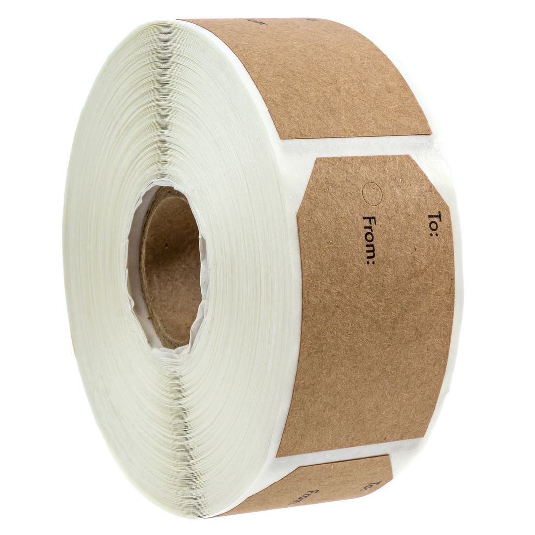 "Walmart 500 Self-Adhesive Brown Kraft 1.15"" x 2"" Gift Tag Stickers ...