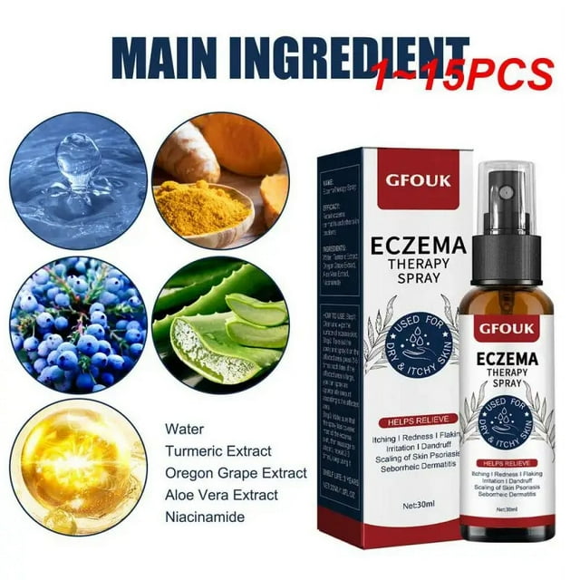 1~15PCS Psoriasis Spray Hand Foot Scalp Eczema Tinea Anti-itch Rash ...