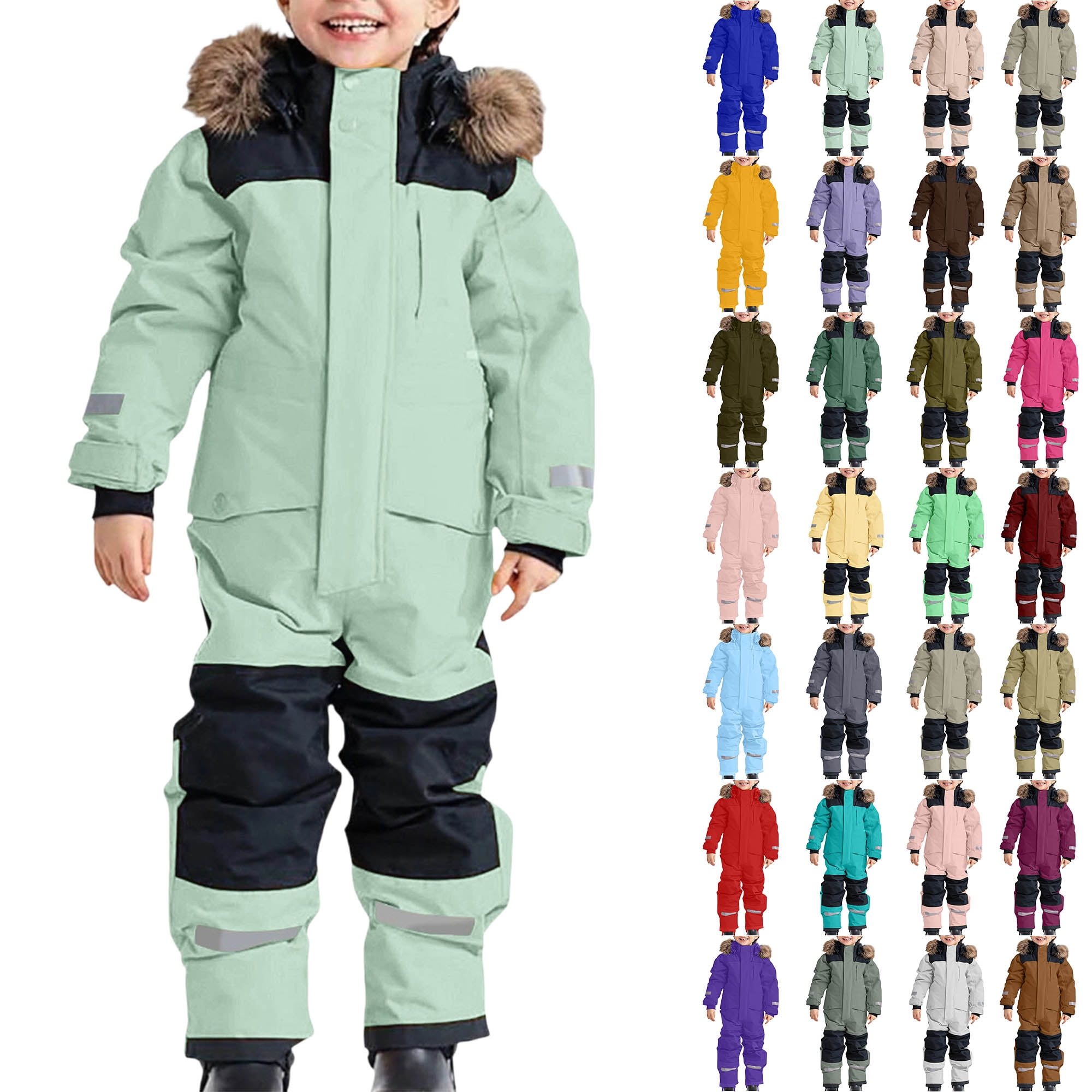 1-15Years Kid's Baby Boy and Girl's One Piece Snowsuit Kids Girls Boys ...