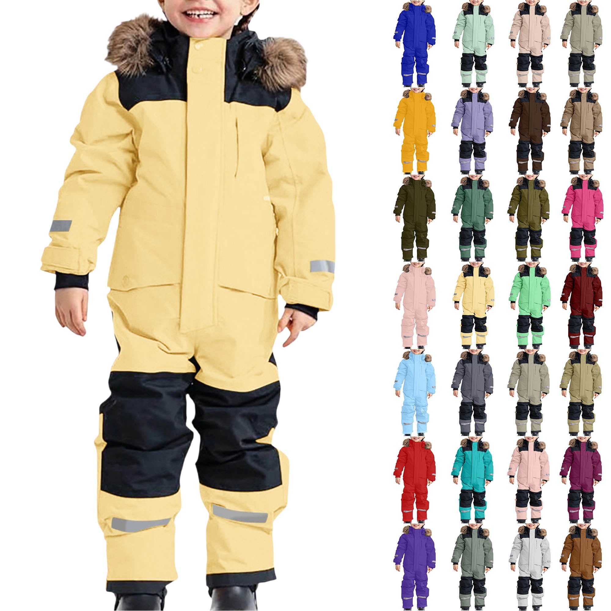 1-15Years Kid's Baby Boy and Girl's One Piece Snowsuit Kids Girls Boys ...