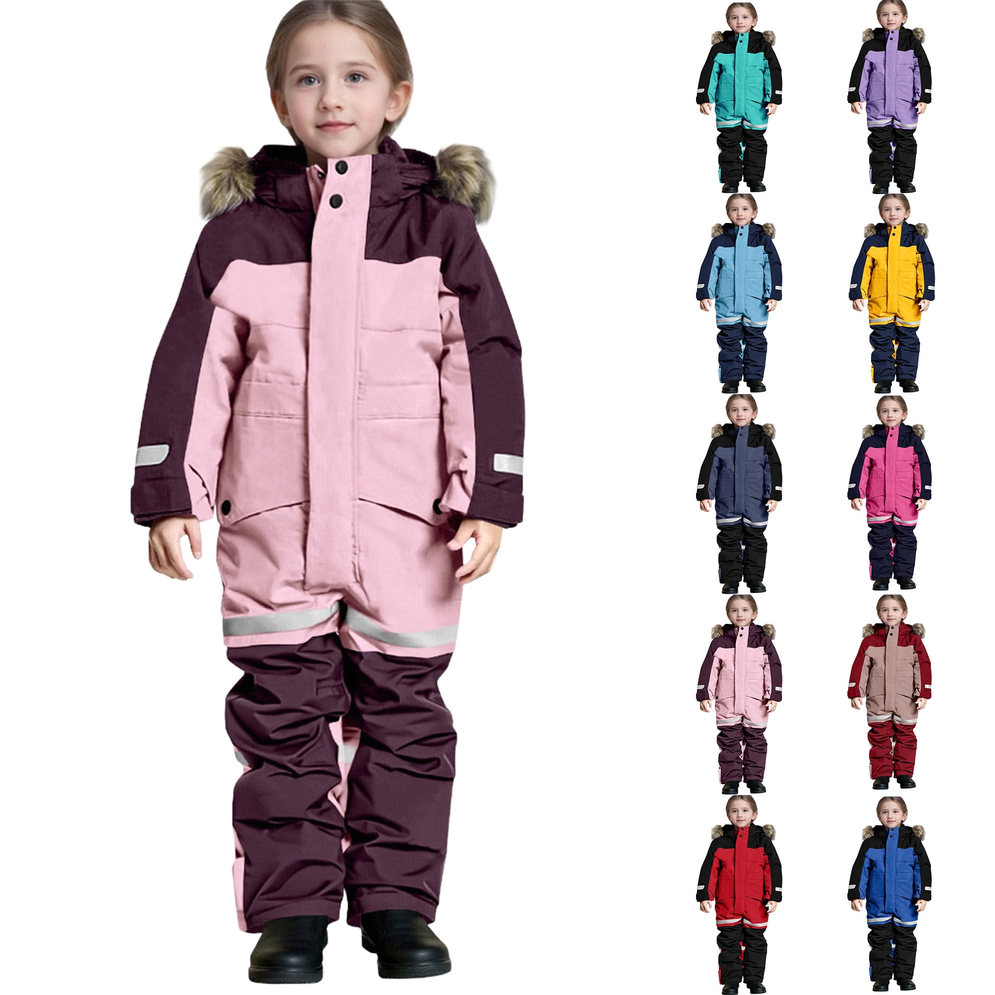1-15Years Kid's Boy and Girl's One Piece Snowsuit Kids Girls Boys ...