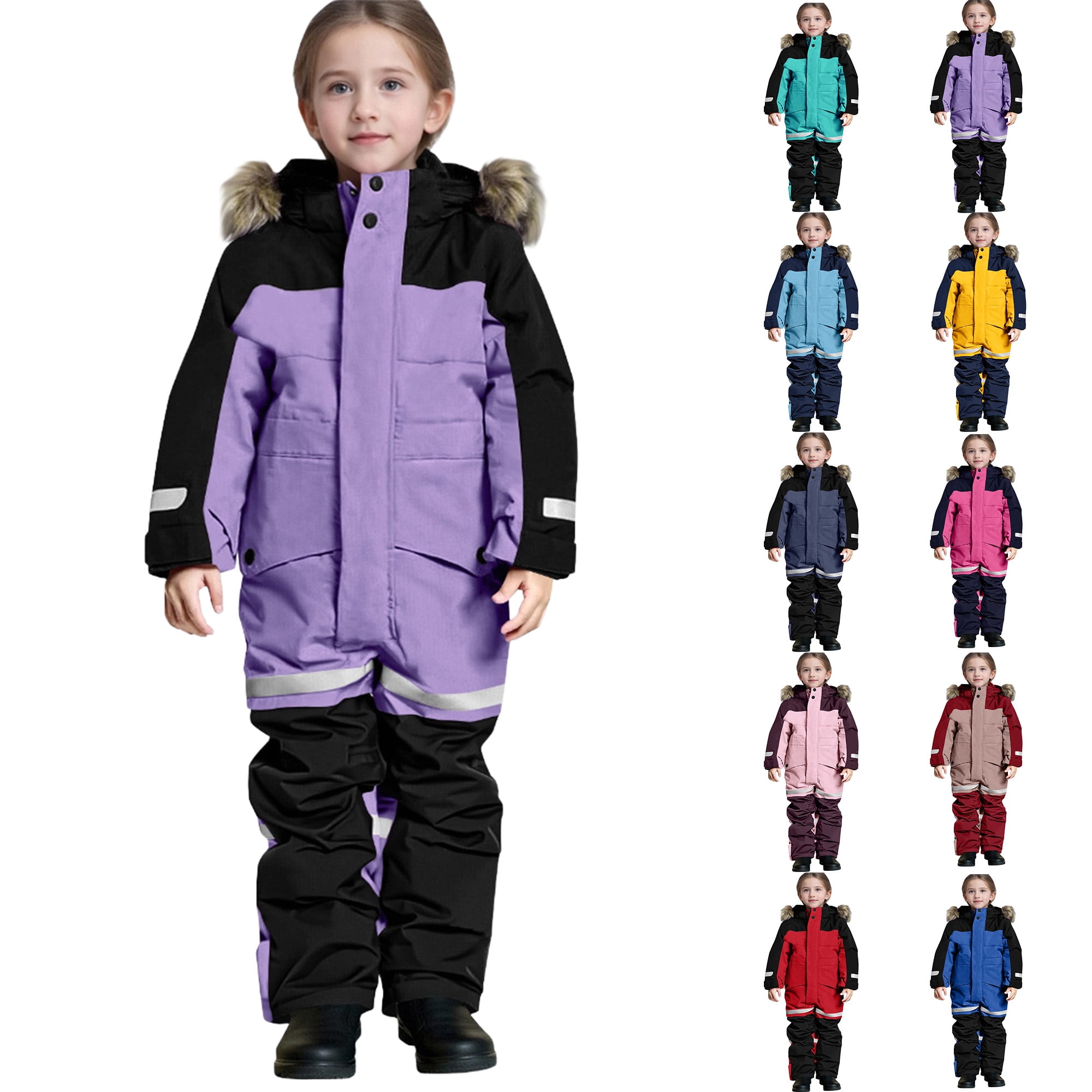 1-15Years Kid's Boy and Girl's One Piece Snowsuit Kids Girls Boys ...