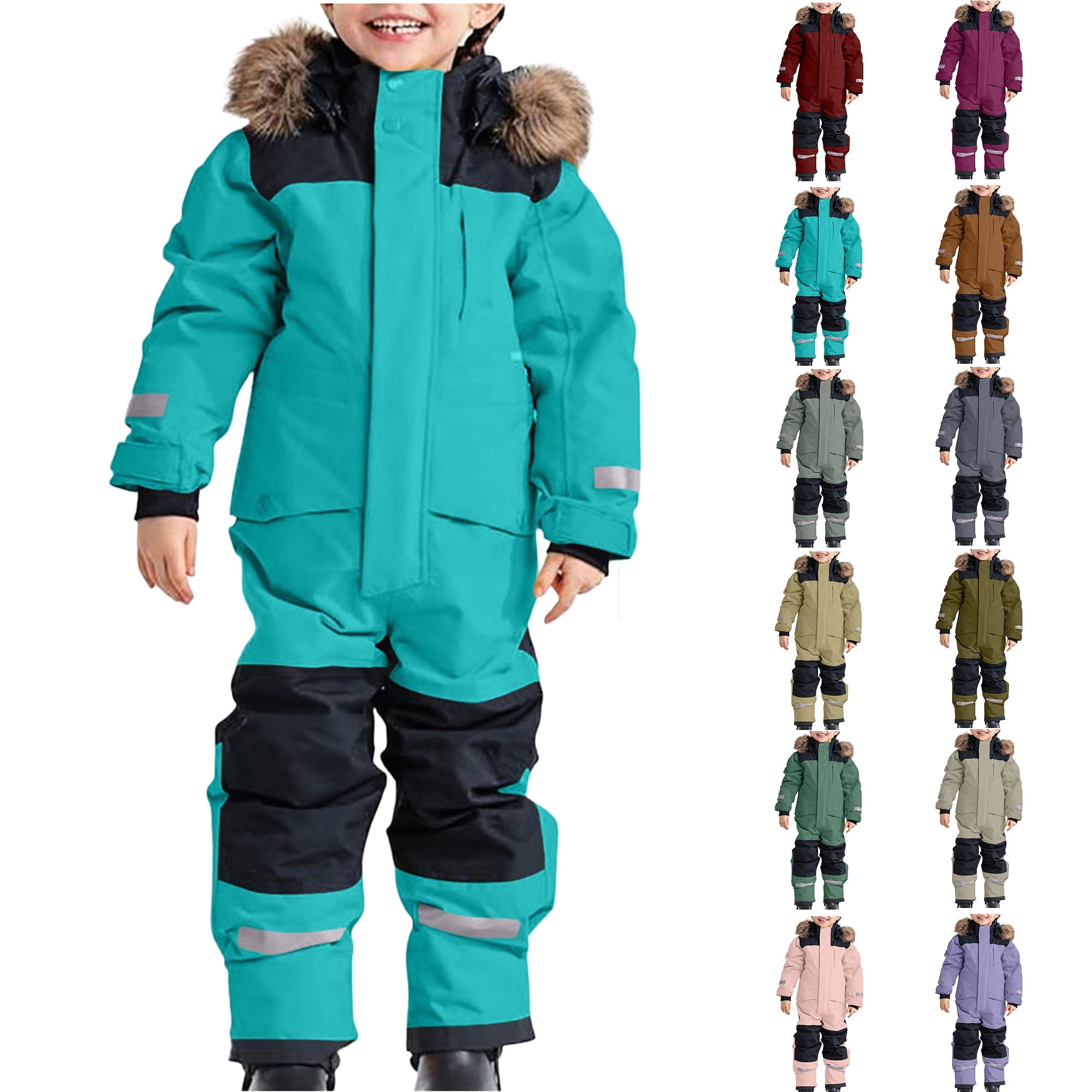 1-15Years Snowsuit Children Boys Ski Suit Kids Girls Boys Colorful ...