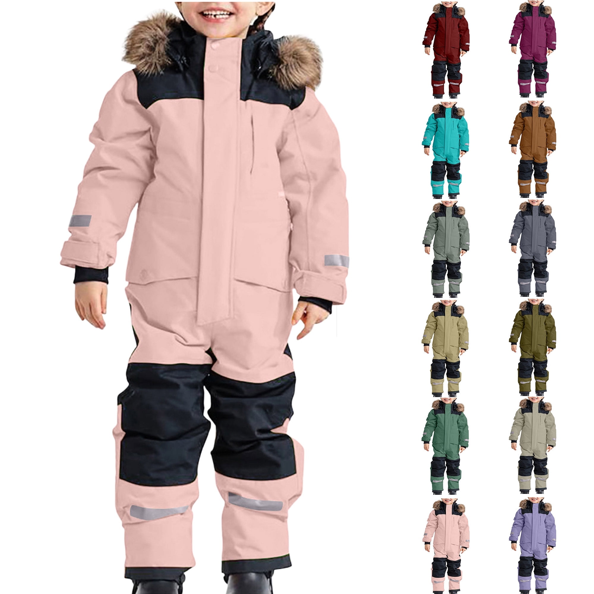 1-15Years Toddler Snowsuit Kids Ski Suit Baby Winter Coat Kids Girls ...