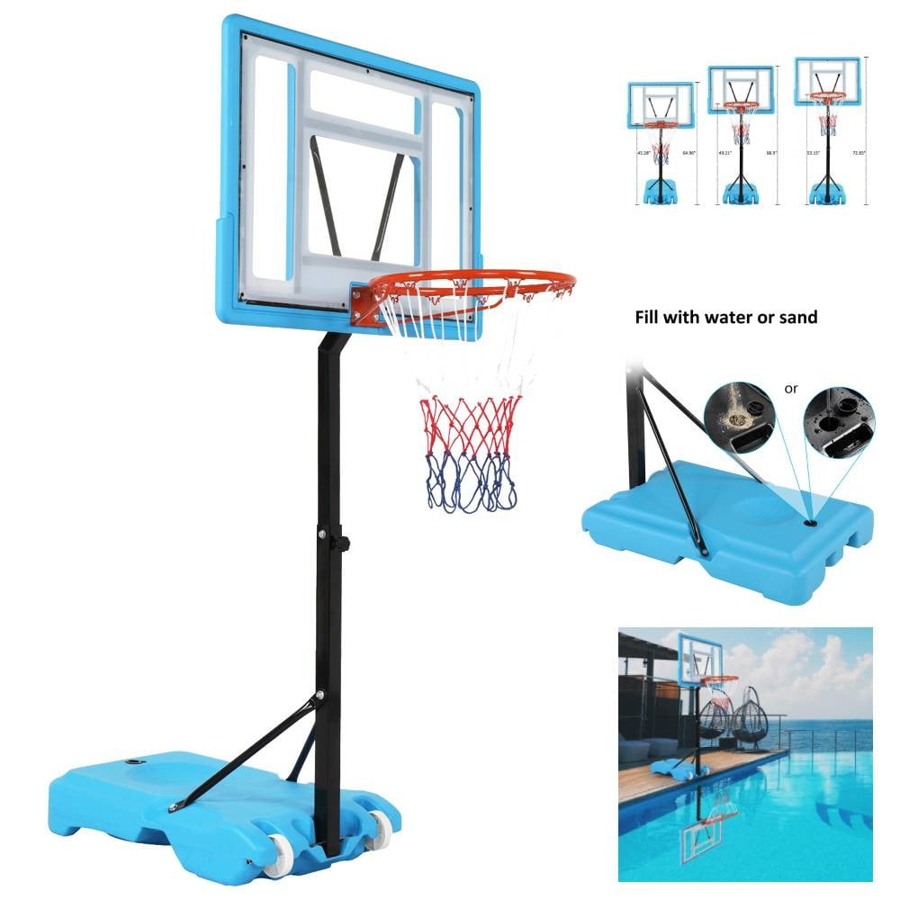1.15m-1.35m Home Swimming Pool Basketball Hoop Adjustable Height ...