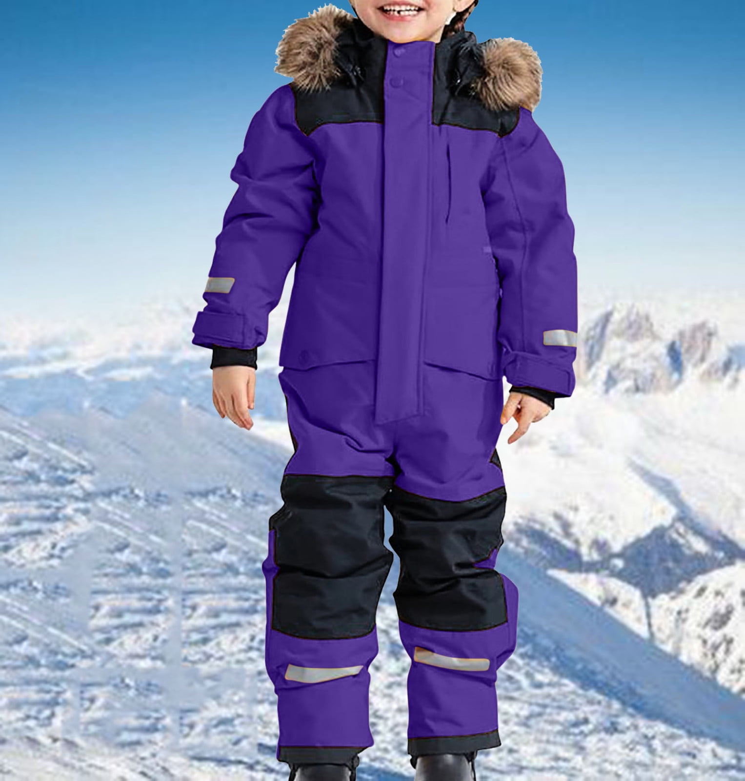 1-15year Kids Girls Boys Baby One Piece Snowsuit,Waterproof One Piece ...