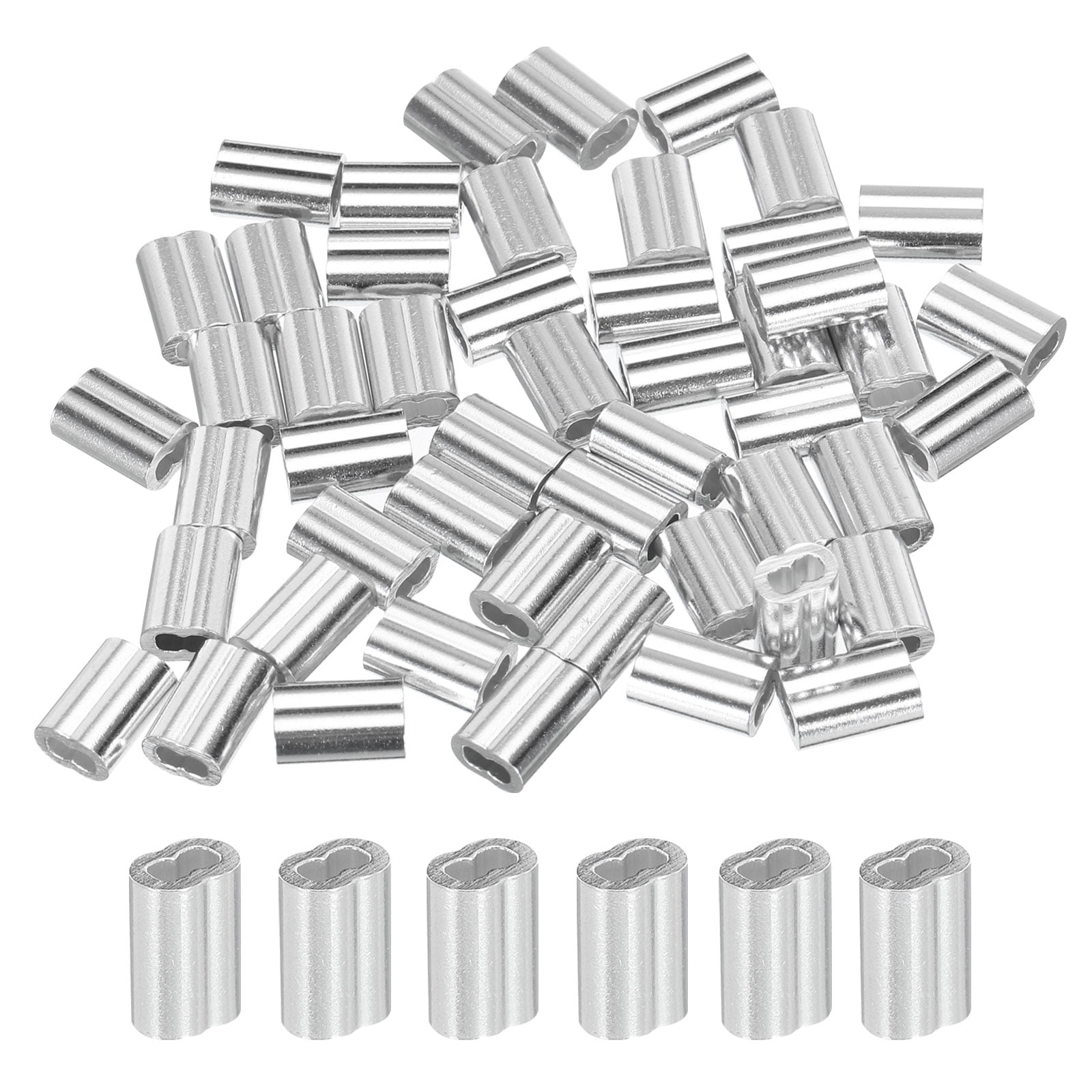 1/16" 1.5mm Aluminum Crimping Loop Sleeve Double Ferrule for Wire Rope ...