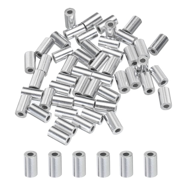 1/16" 1.5mm Aluminum Crimping Loop Sleeve Single Round Ferrule for Wire ...