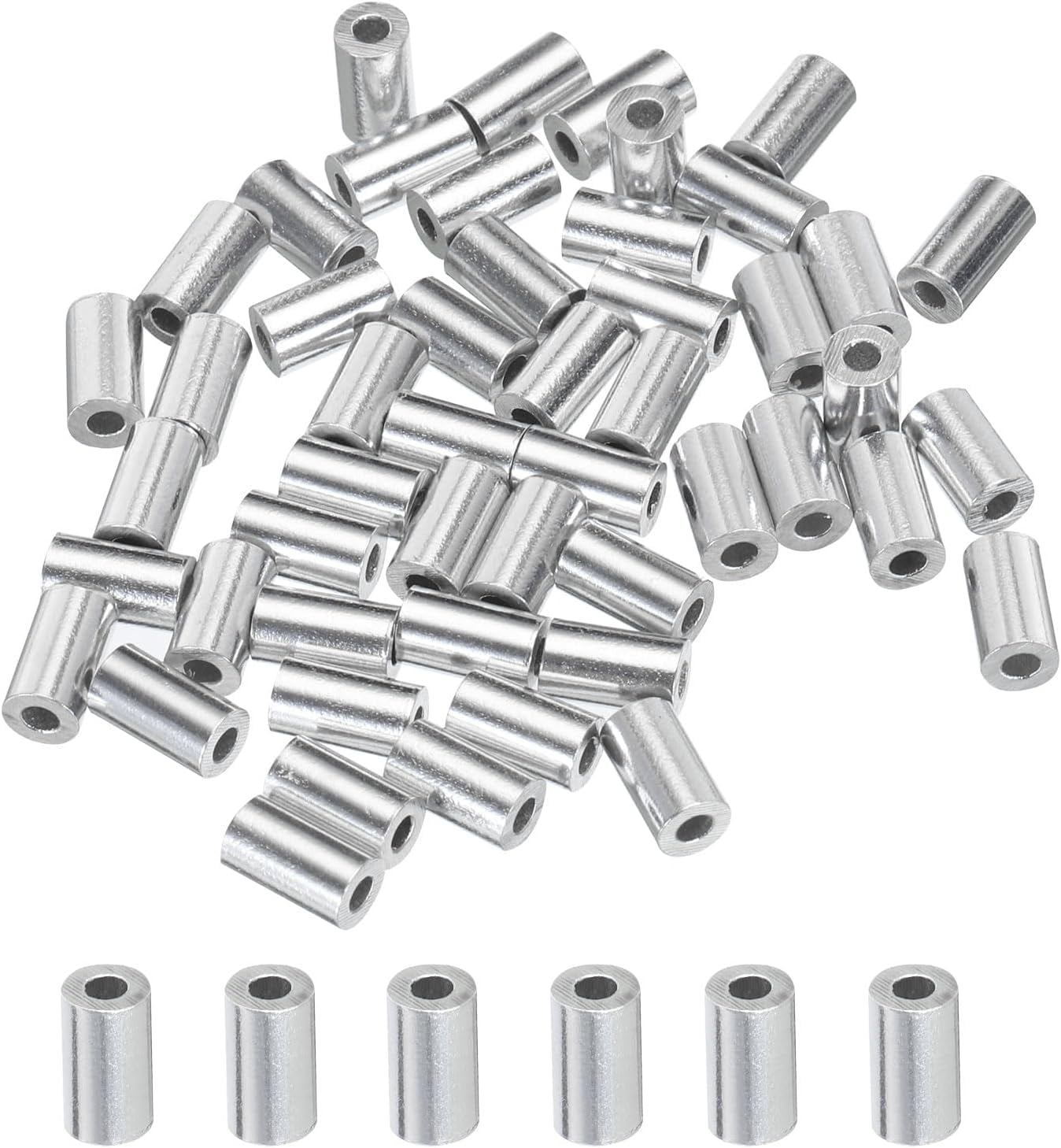 1/16" 1.5mm Aluminum Crimping Loop Sleeve Single Round Ferrule for Wire ...