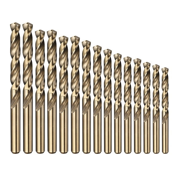 1/16"-3/8" Drill Bit Set, Jobber Straight Shank Bits Kit M2 High-Speed ...