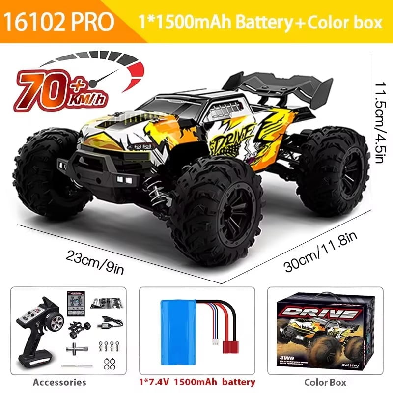 1:16 4WD RC Car 70KM/H Or 50KM/H With LED Remote Control Cars High Speed Drift Monster 4x4 Truck ...