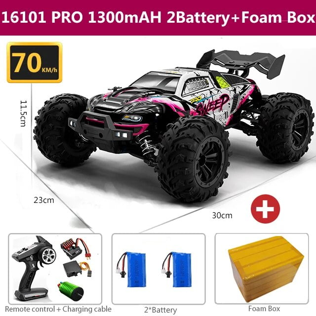 1:16 70KM/H Or 50KM/H 4WD RC Car With LED Remote Control Cars High ...