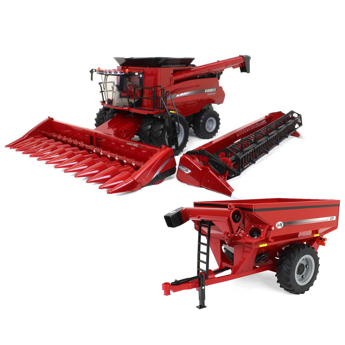 1/16 Case IH 8240 Combine & Red J&M 875 Grain Cart Set, ERTL Big Farm ...