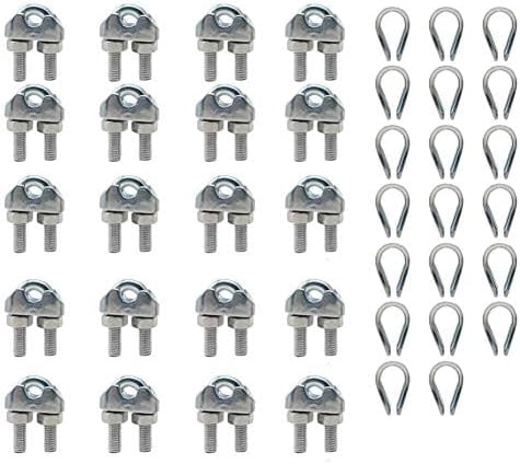 1/16” M2 Stainless Steel Wire Rope Cable Clip Clamp with M2 Stainless ...