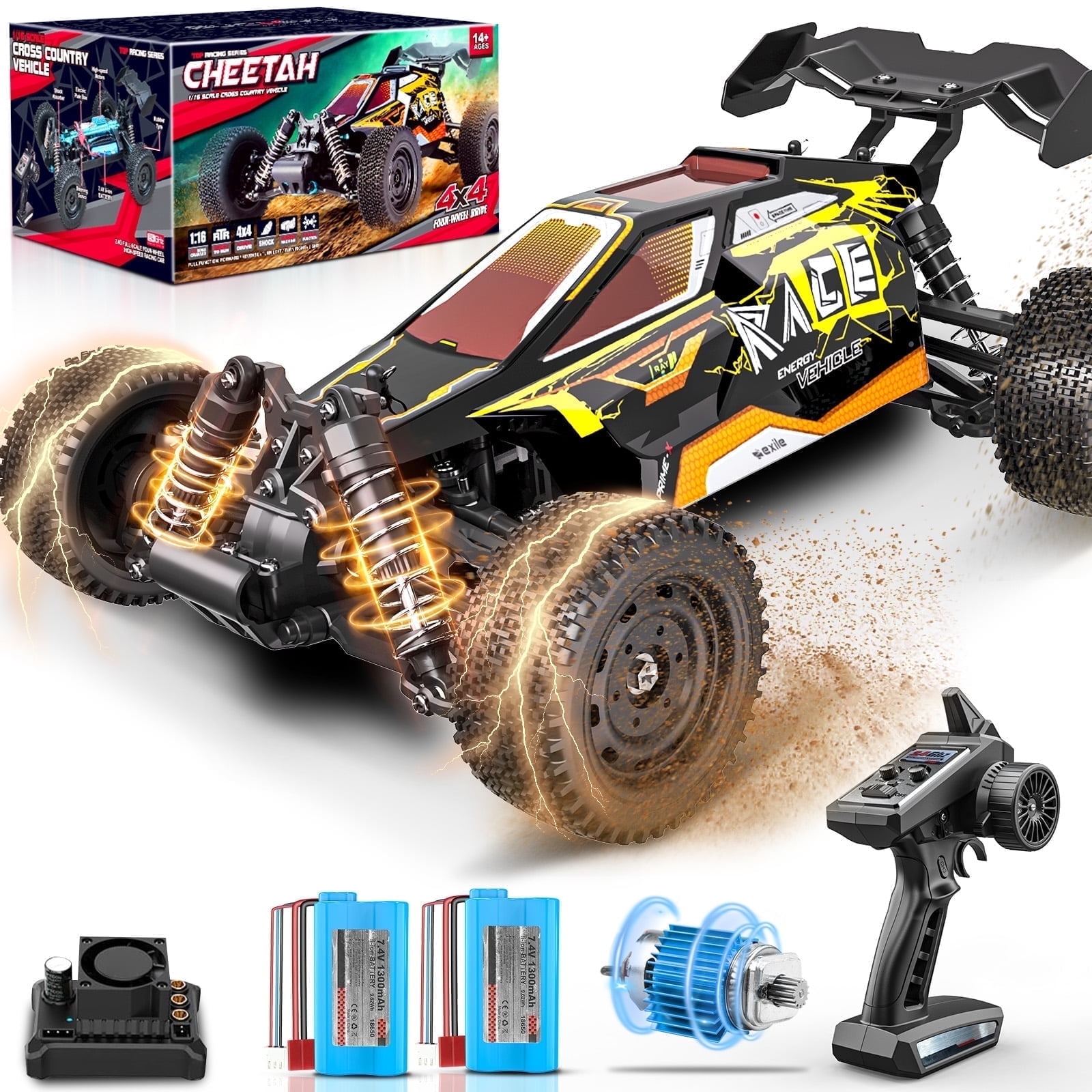 Loheer Fast RC Cars for Adults 45KM/H, 4WD Off Road Remote Control Car ...