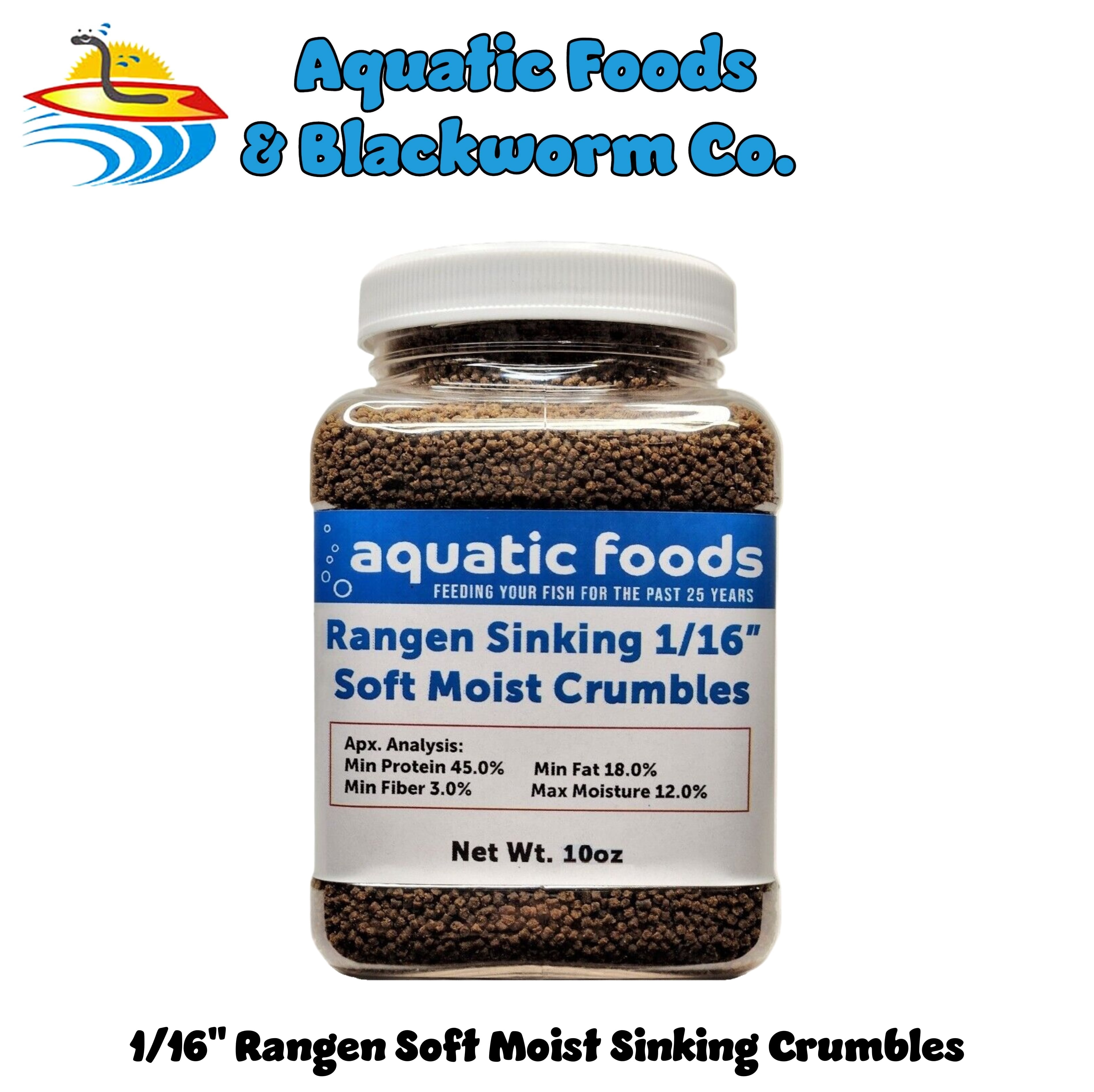 1/16" Soft Moist Sinking Rangen Salmon Crumbles for Baby Axolotls ...