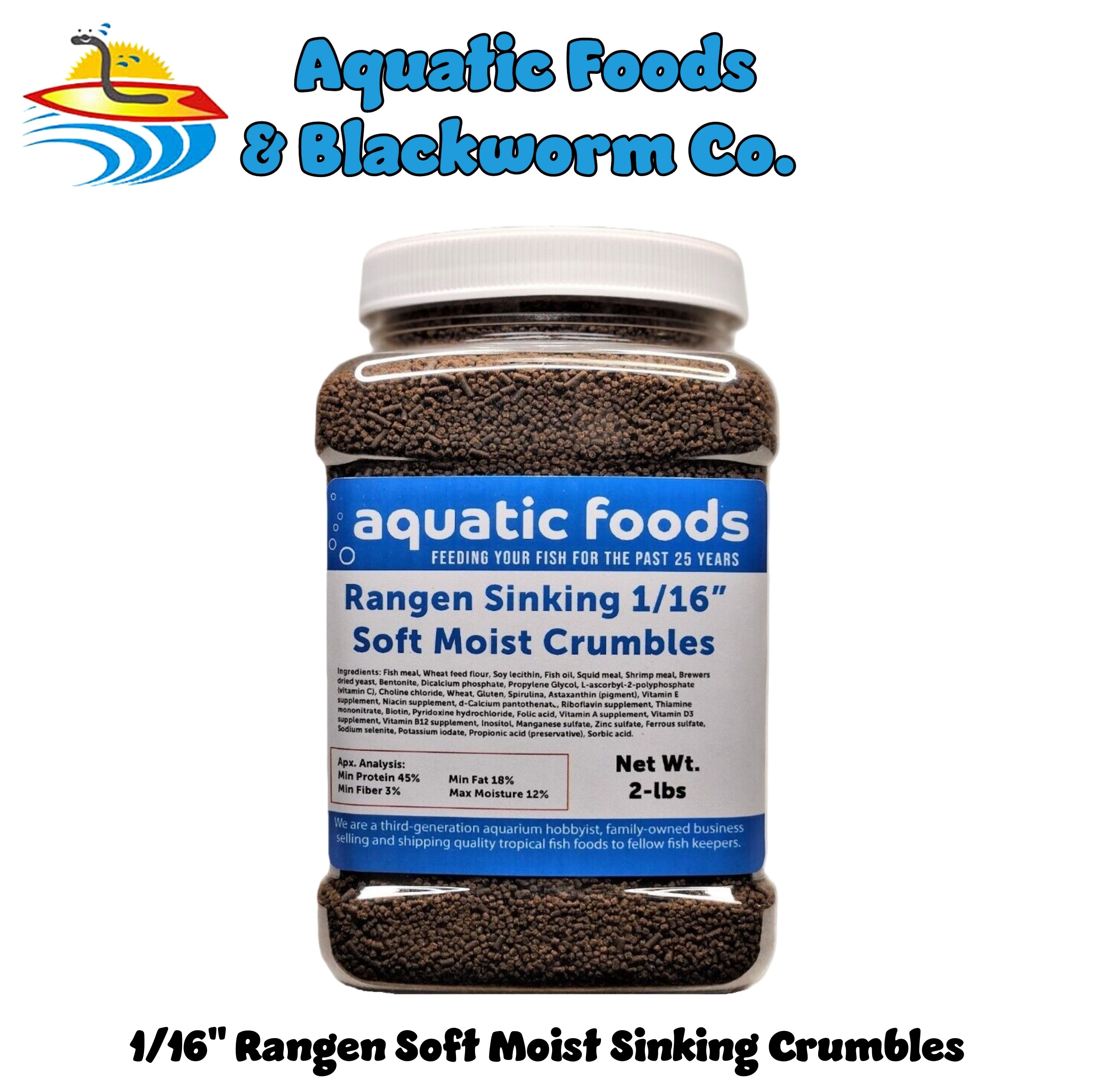 1/16" Soft Moist Sinking Rangen Salmon Crumbles for Baby Axolotls ...