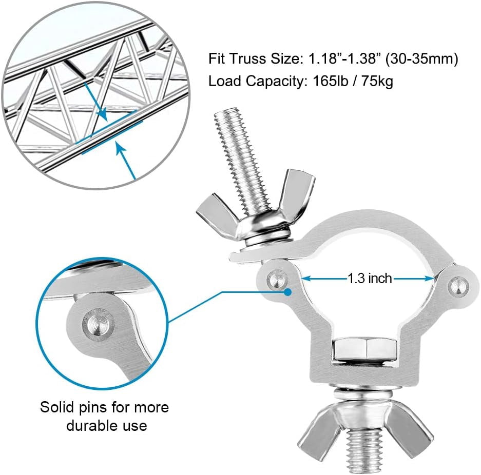 1.18-1.38 Inch Truss Clamps, 8PCS Premium Stage Lighting Clamps for DJ ...