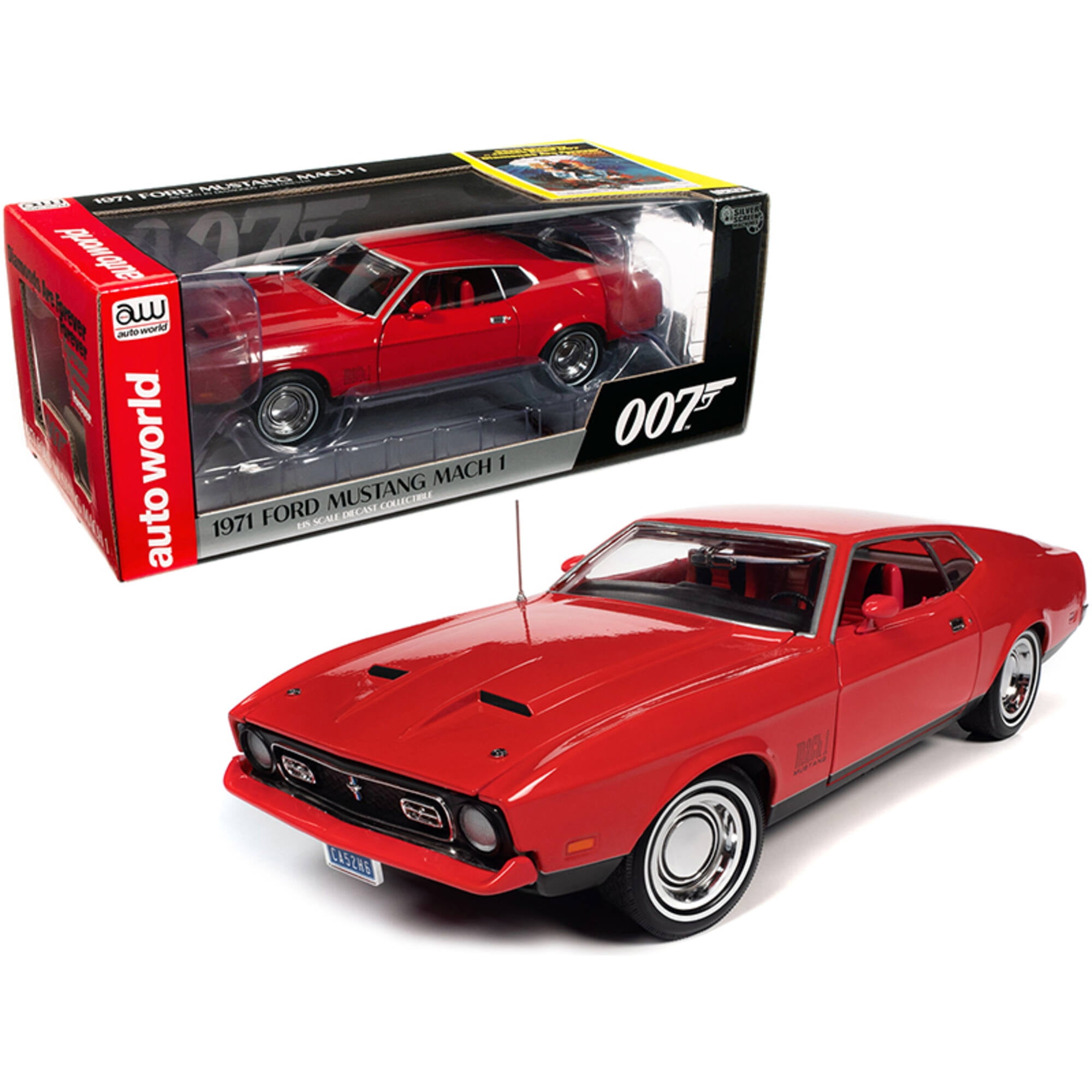 1971 Ford Mustang Mach 1 Bright Red with Red Interior (James Bond 007 ...