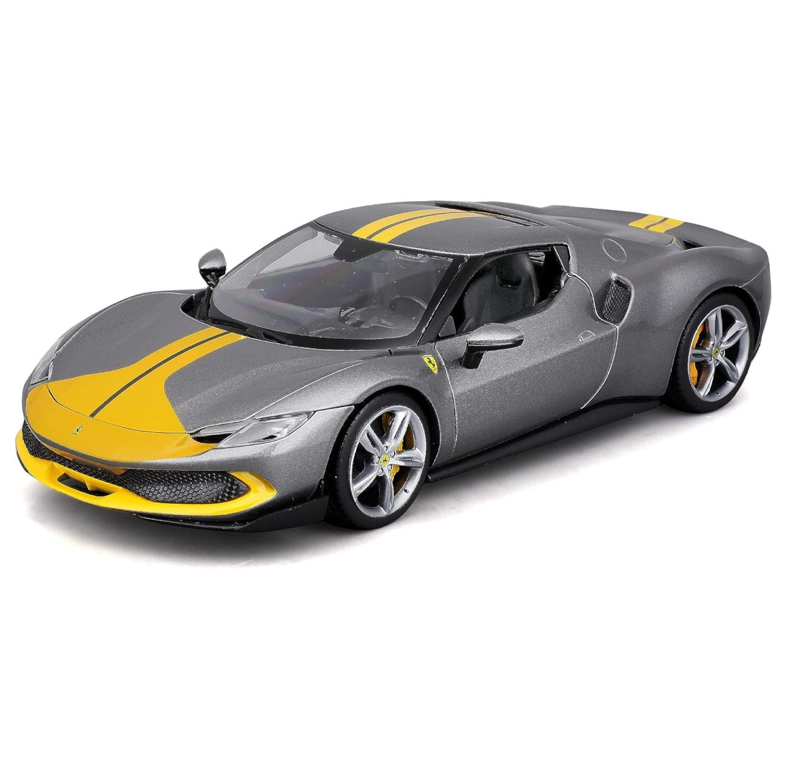 | 1/18 - 296 GTB - Grey and Yellow | Scale Model Car for Children ...