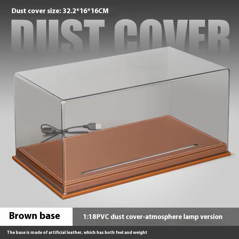 1:18 Car Model Base PVC Dust Cover Ornament Decorative Box Dust Cover ...