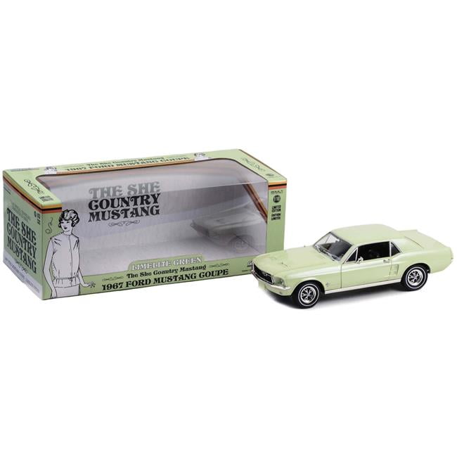 1-18 Scale 1967 Ford Mustang Coupe Limelite Green Metallic She Country ...