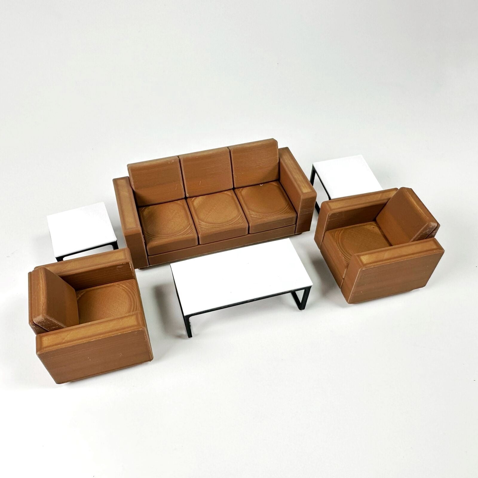 1/18 Scale Diorama Furniture Model Set Mini Sofa Table & Chairs for Car ...