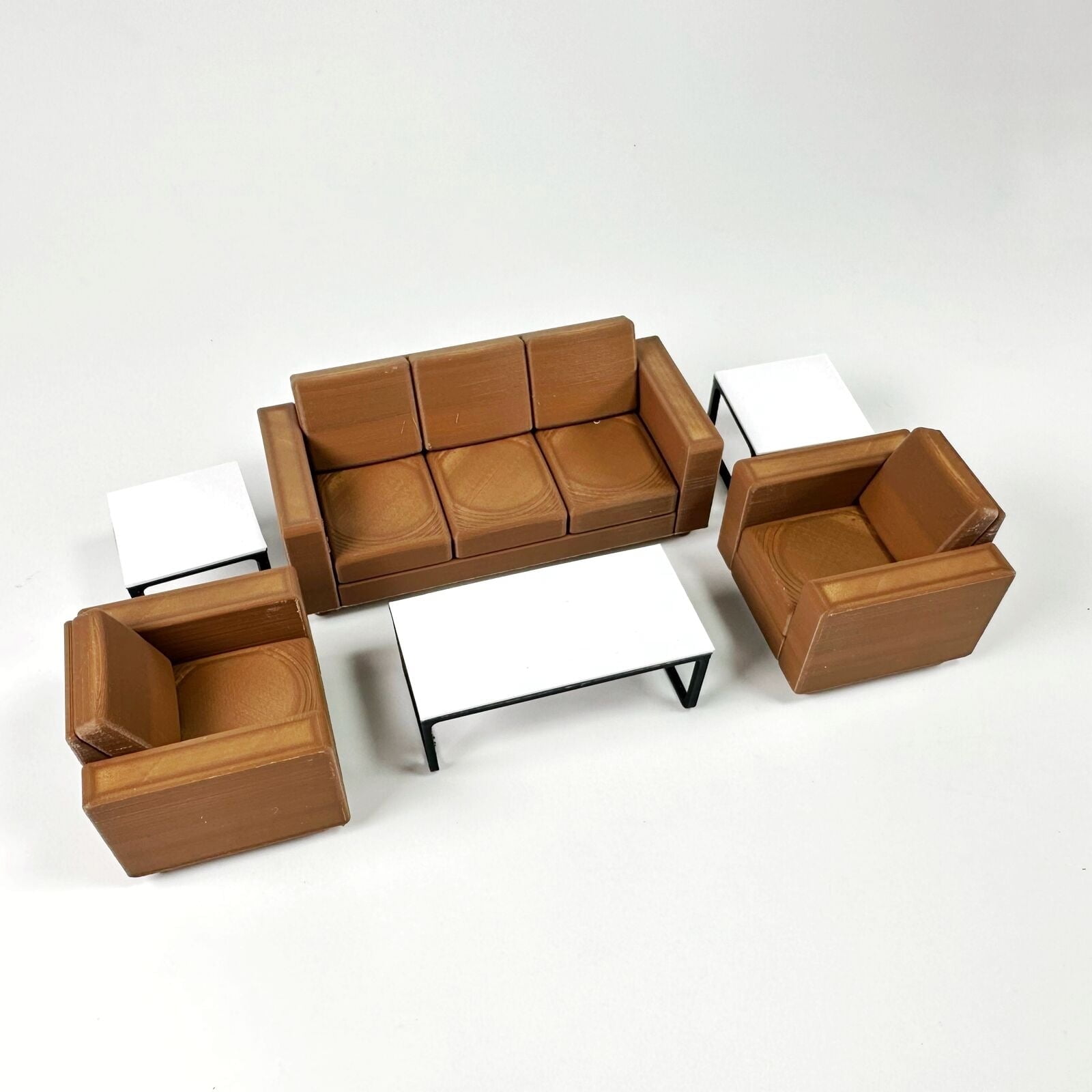 1/18 Scale Diorama Furniture Model Set Mini Sofa Table & Chairs for Car ...