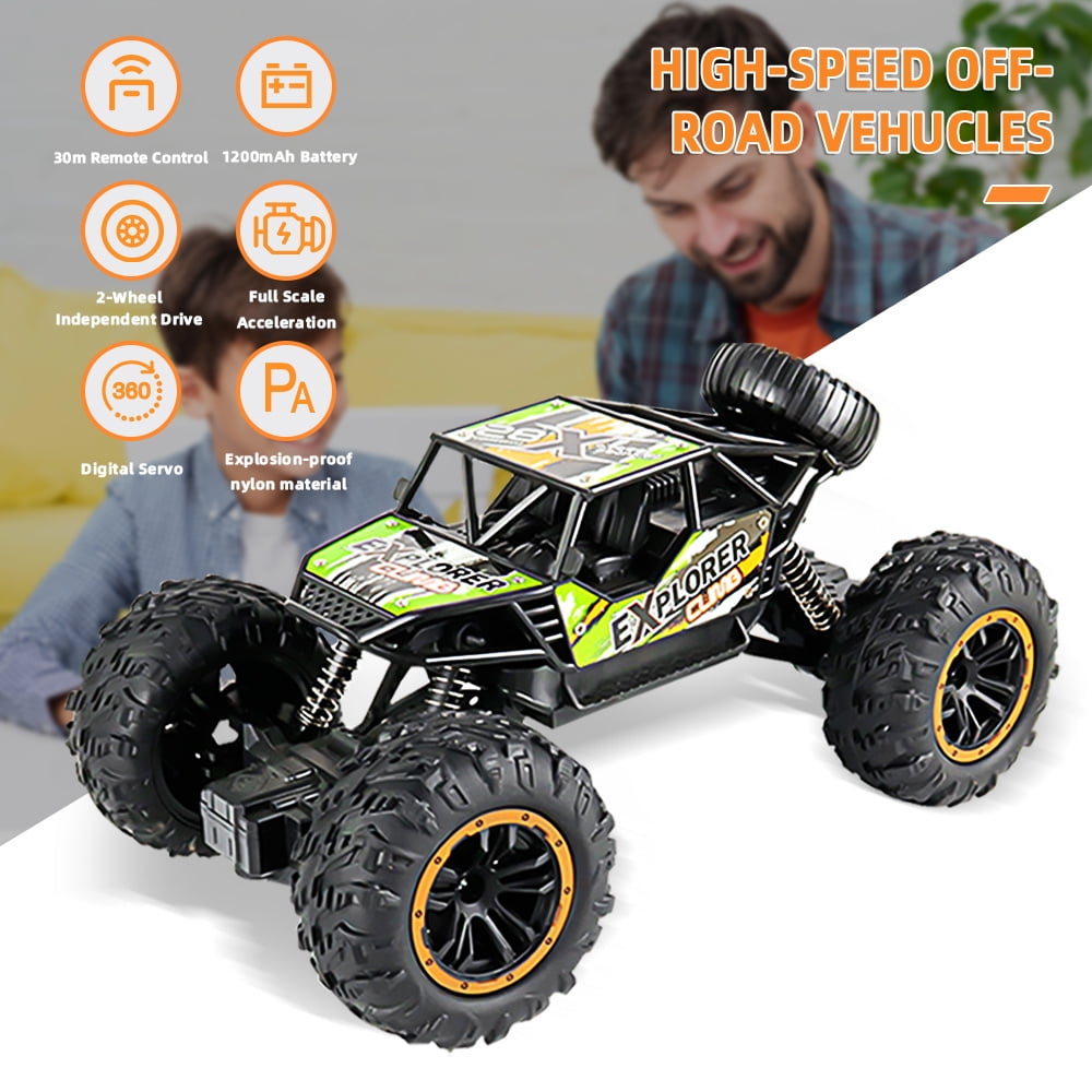 1:18 Scale Remote Control Car,2.4 GHz RC Alloy Climbing Remote Control Car, 4WD High Speed All ...