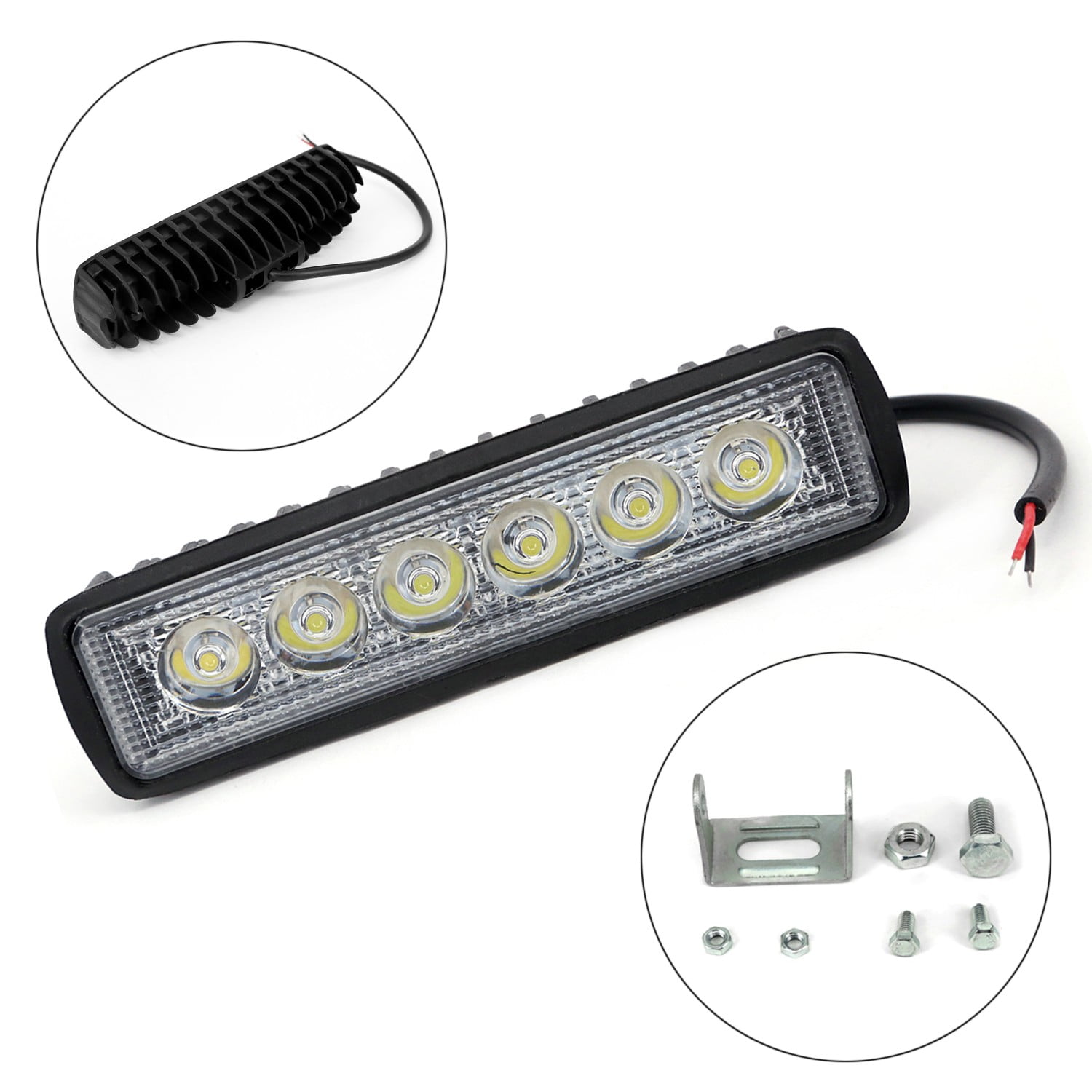 1*18W 6 LEDs Light Bar Daytime Spot Work Driving Car Truck SUV Fog ...