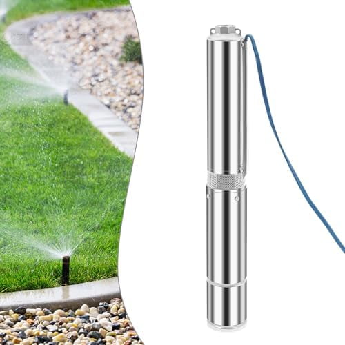 1.1KW 1.5HP 110V/60Hz Deep Well Submersible Pump, 3.86" Stainless Steel ...