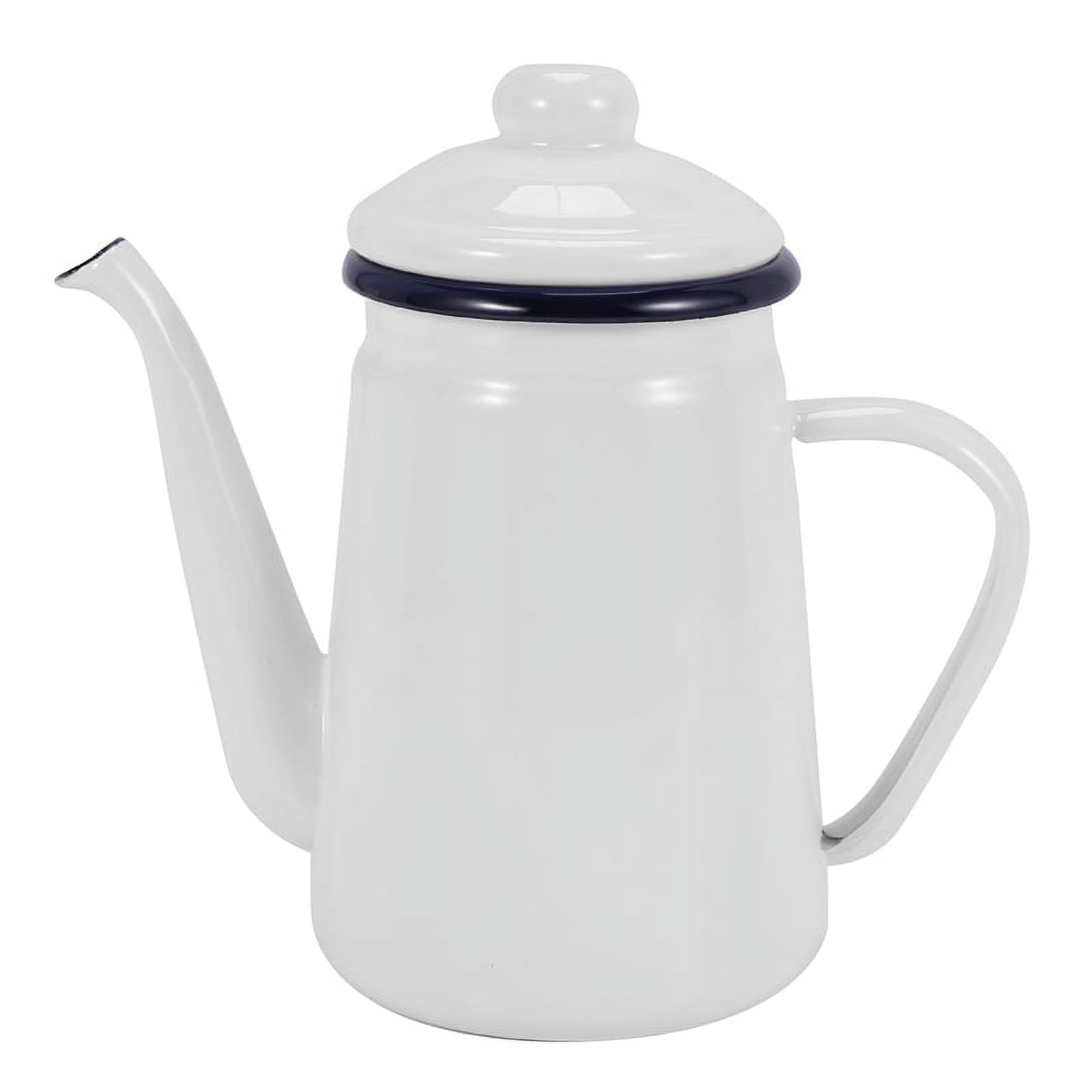 1.1L High-Grade Enamel Coffee Pot Pour over Milk Water Jug Pitcher ...