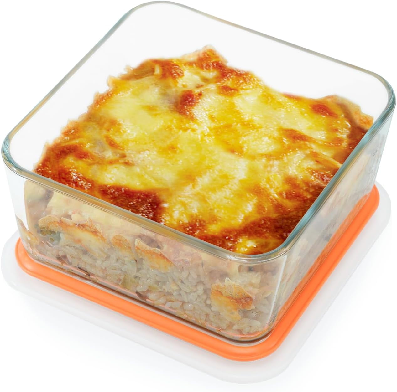 1.1QT Square Glass Baking Dish with Lid, 6×6 inches Deep Small Baking ...