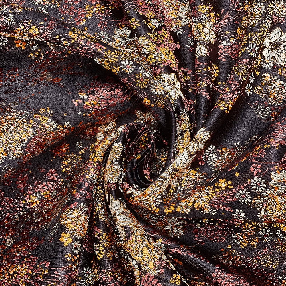 1.1Yards Black Floral Jacquard Fabric 29.3inch Wide Embroidery Sewing ...