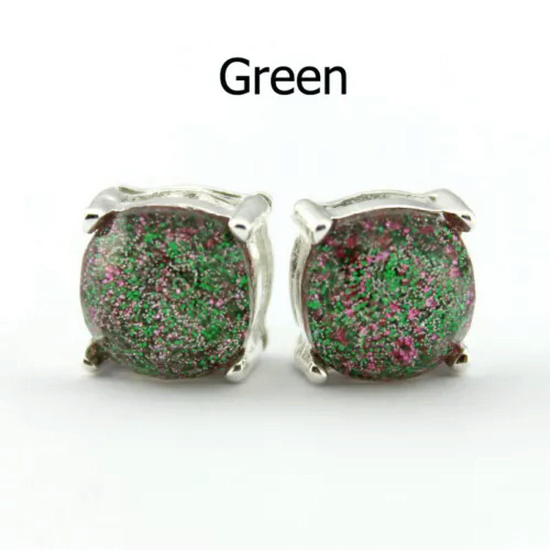 1 *1cm Glitter Square Stud Earrings for Women Classic Boxed Studs ...