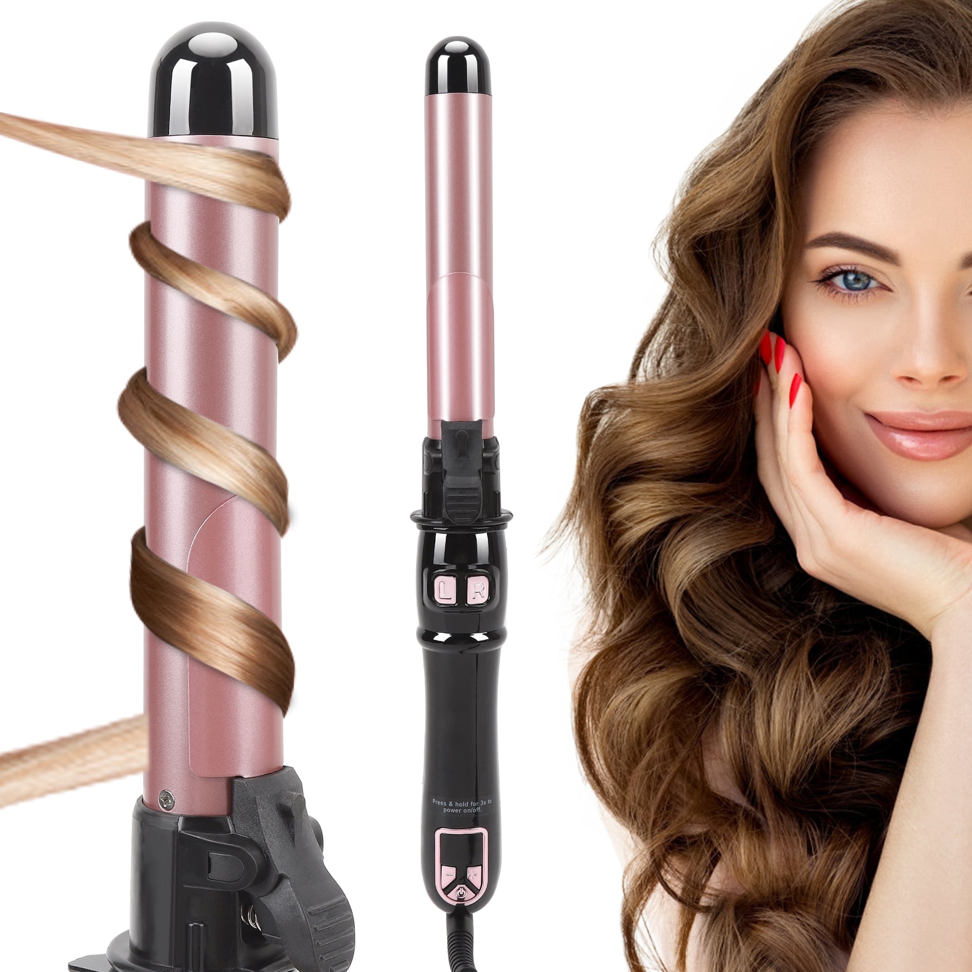 1.1in Ceramic Barrel Automatic Rotating Curling Iron, Digital Temp ...
