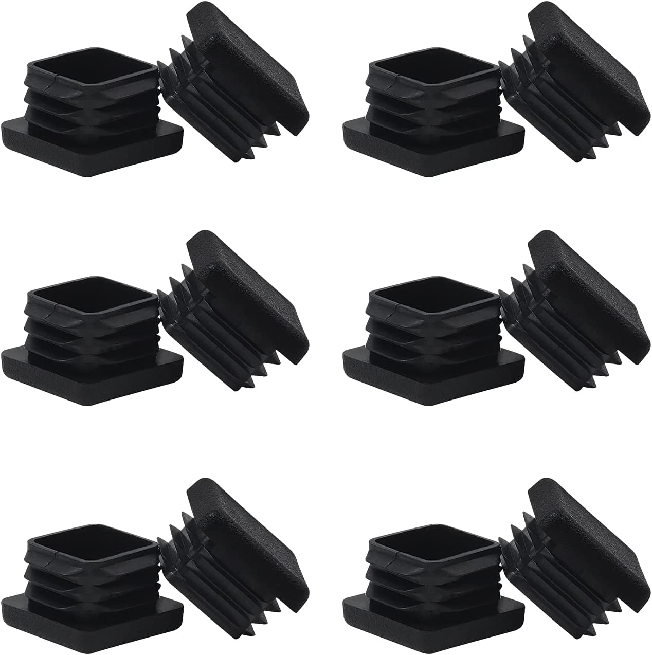 1 1x1 Square Tube End Cap Plastic Plugs 12 Pack, 1x1 1 Inch Square ...