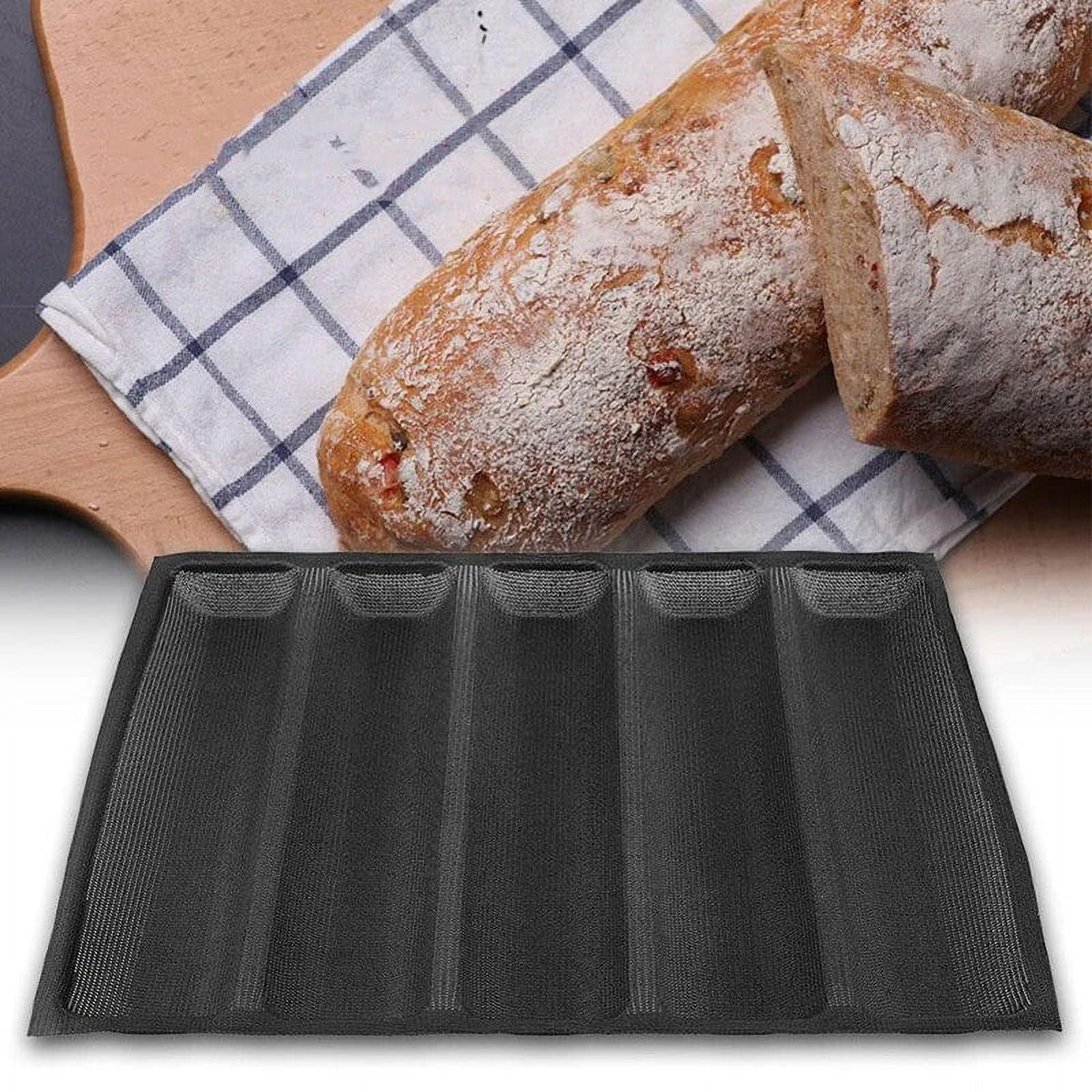 1/2/10 Silicone French Bread Pan Non-Stick Baking Tray 5 Loaf Baguette ...