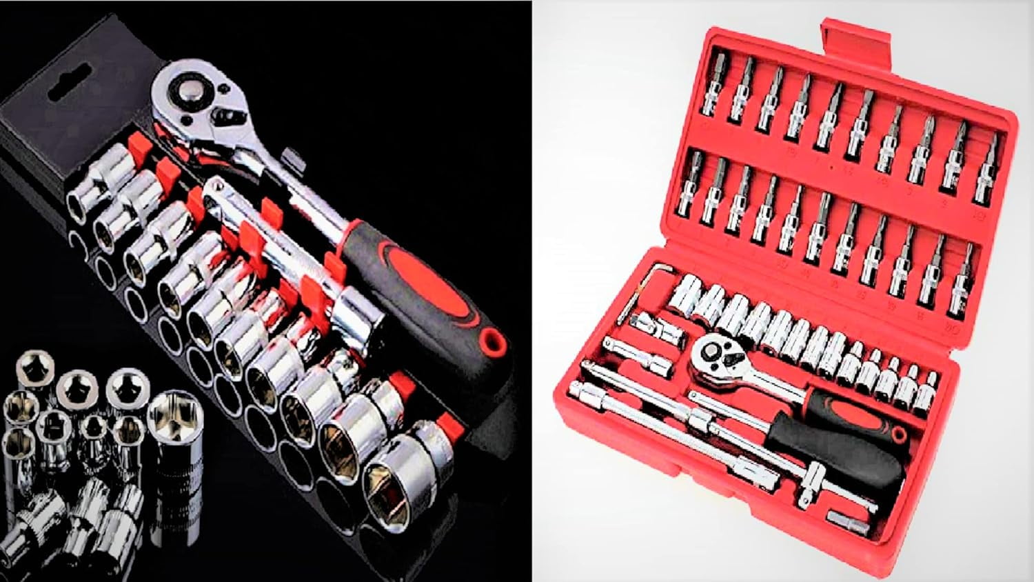 1-2 12 In 1 Toolkit Set & 1-4 46 In 1 Socket Set, Combo | Chrome ...