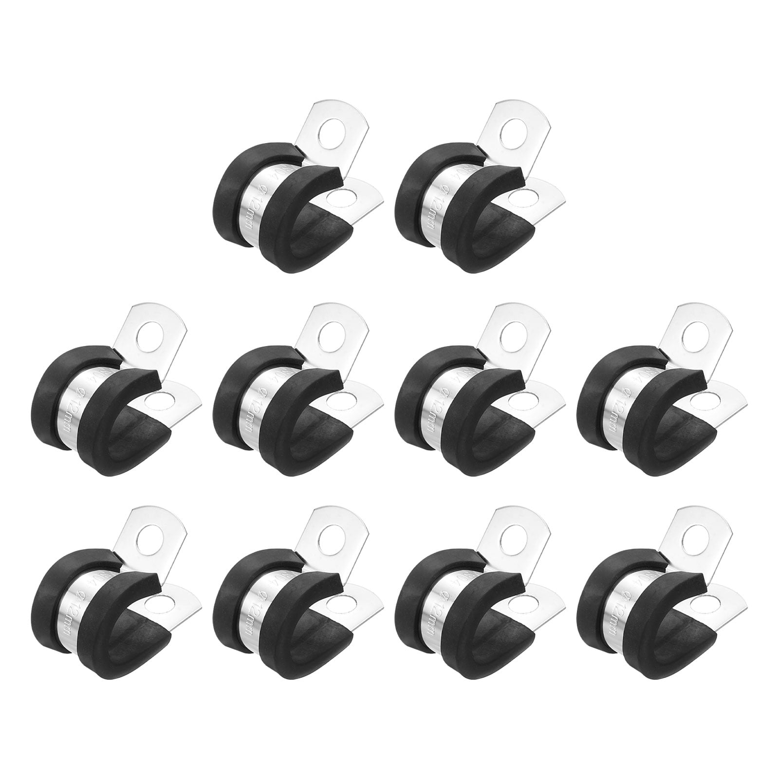 1/2"(12mm) Cable Clamp, 304 Stainless Steel Rubber Cushioned Insulated ...