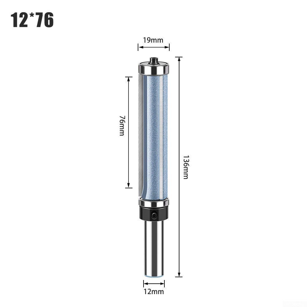 1/2 12mm Shank Router Bit Flush Trimming Tool Woodworking Milling ...
