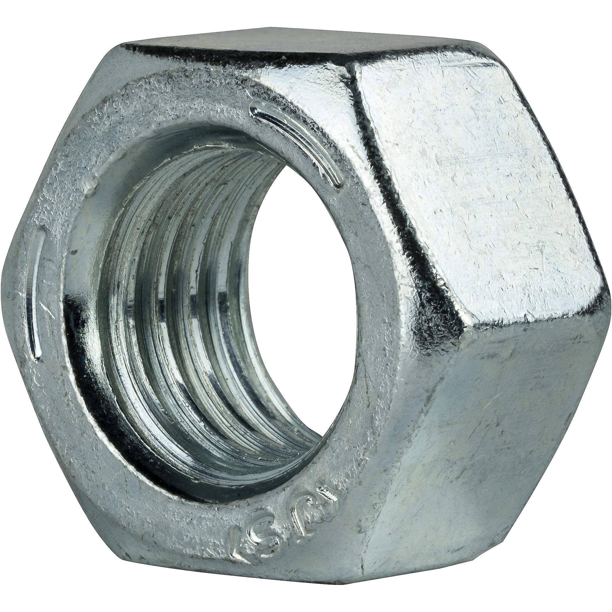 1/2"-13 Grade 5 Finished Hex Nuts, Electro Zinc Plated Steel Clear ...