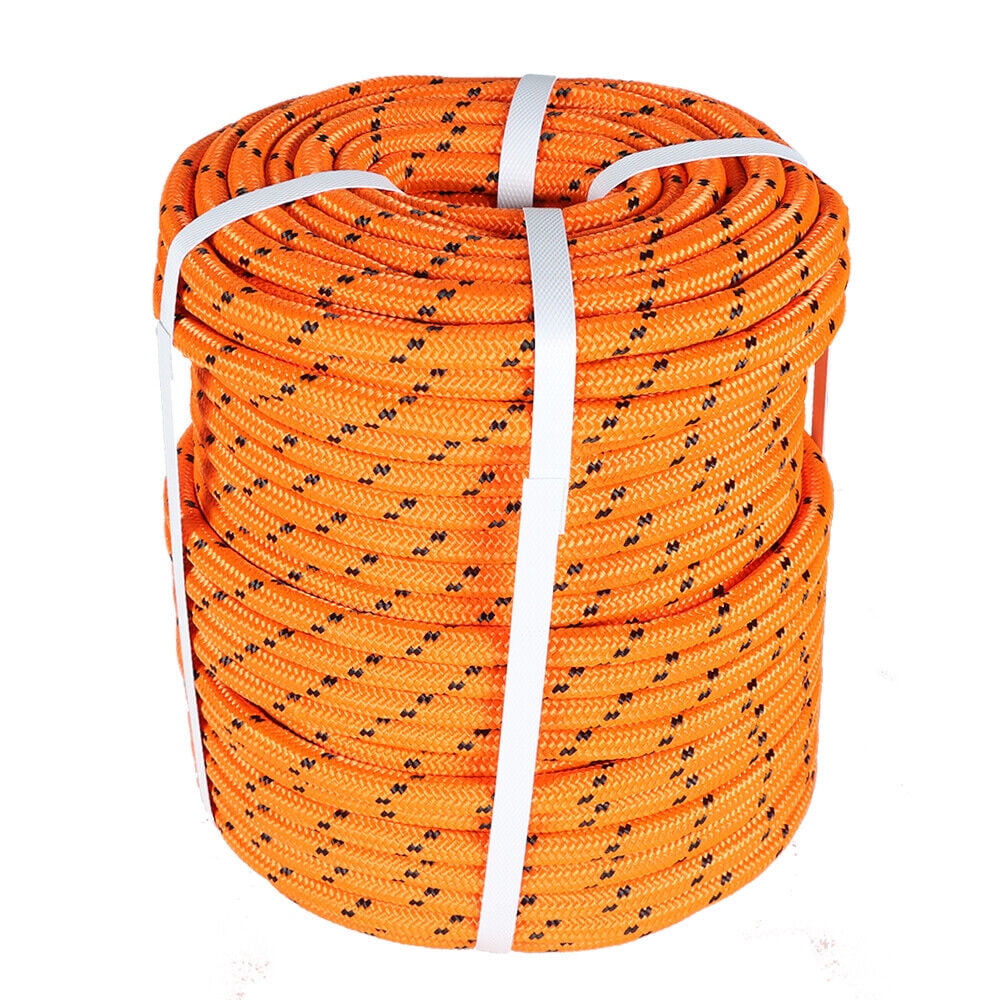 1/2"×150' 6180Lbs Breaking Strength Orange Bull Rope Double Braid ...