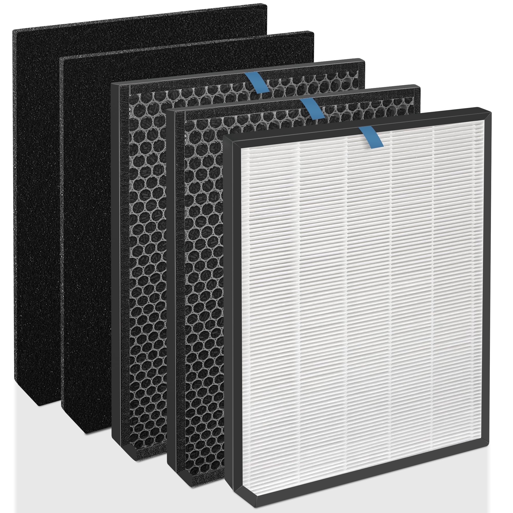 (1+2+2)Replacement Filter with 1 White Filter,2 Activated Carbon Filter ...