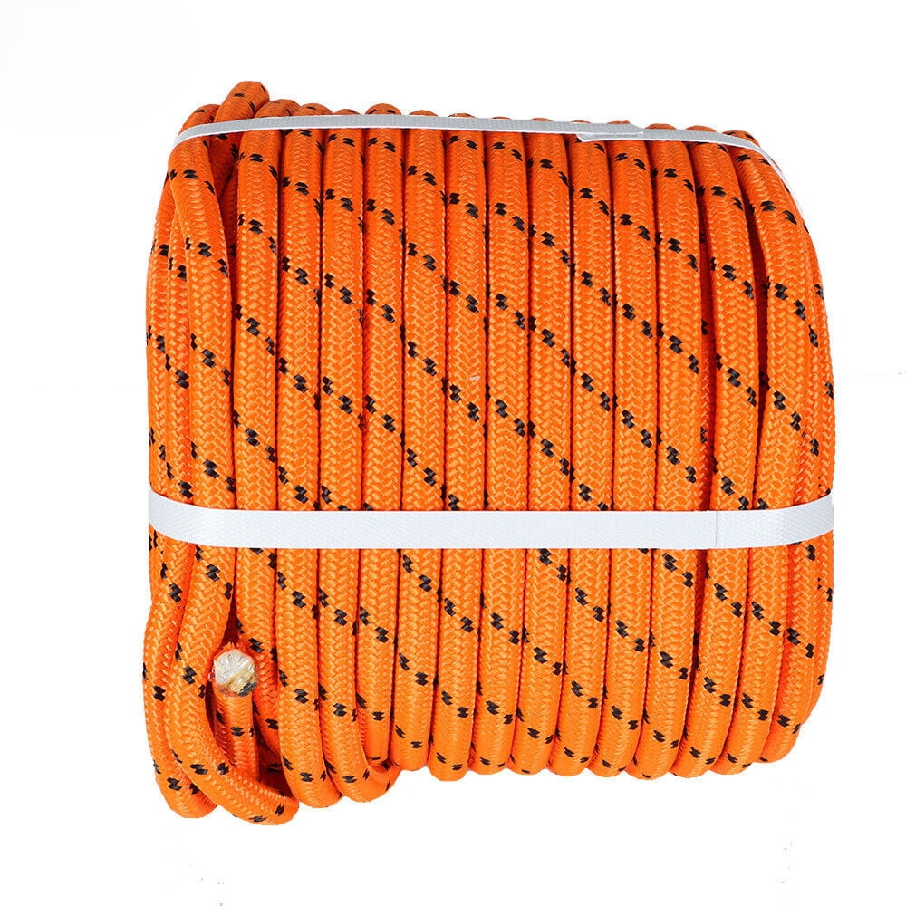 1/2"×200' Double Braid Polyester Rope 6180Lbs Breaking Strength Orange ...