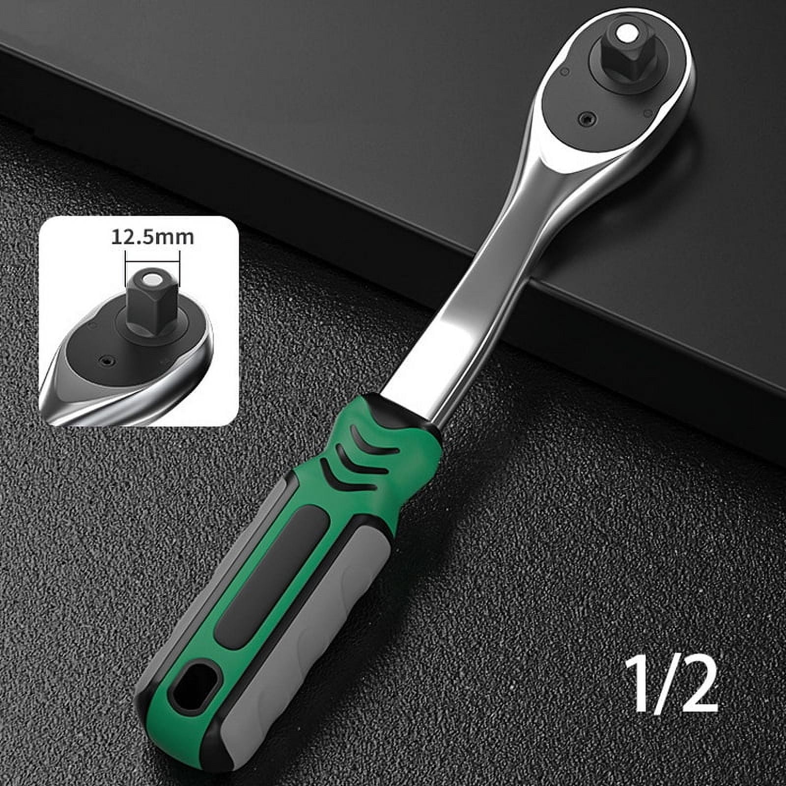 1/2" 24-Tooth Large Ratchet Wrench, Heavy-Duty Steel Construction ...